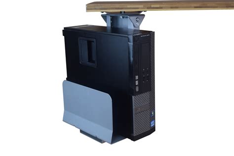Swiveling Under Desk Computer CPU Holder For Sit Stand Standing Desk Accessories Metal Swivel