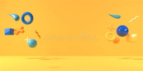 Floating Abstract Geometric Shapes 3d Stock Illustration Illustration Of Showcase Minimal