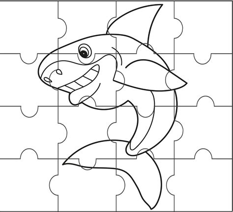 Knip En Puzzel Haai Knutselwijs