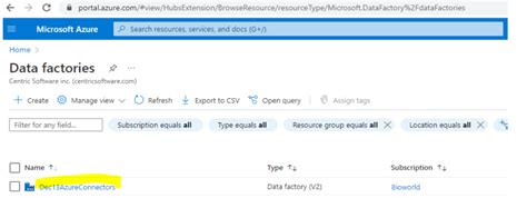 azure data factory connectors parameters to do additional services