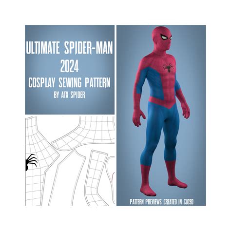 Ultimate Spider Man 2024 Sewing Pattern Male Superhero Cosplay Bodysuit Etsy