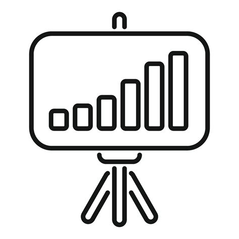 Line Drawing Of A Flipchart With A Bar Chart Showing Growth Vector Art At Vecteezy