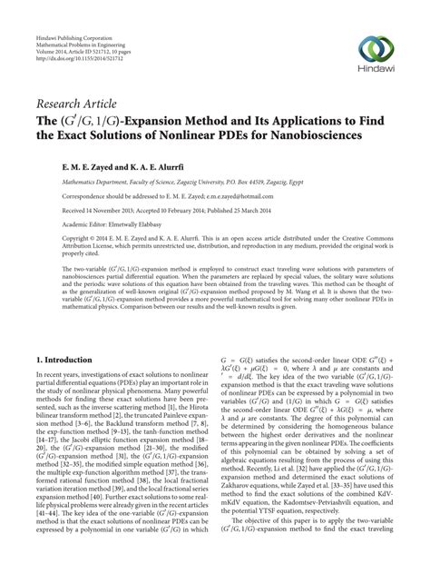 Pdf The Expansion Method And Its Applications To Find The Exact Solutions Of Nonlinear Pdes