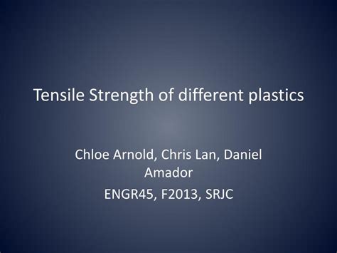Pdf Tensile Strength Of Different Plasticsyataiiya E Projects Strength Of Plastics Pdf