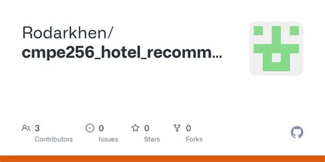 Github Rodarkhencmpe256hotelrecommendationsystem