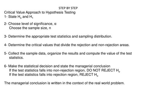 Ppt Comprehensive Guide To Hypothesis Testing With Critical Value Approach Powerpoint