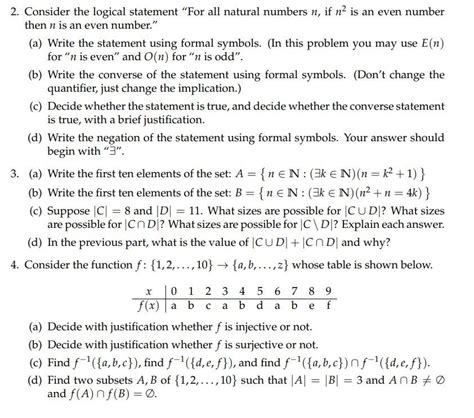 Solved 2 Consider The Logical Statement For All Natural