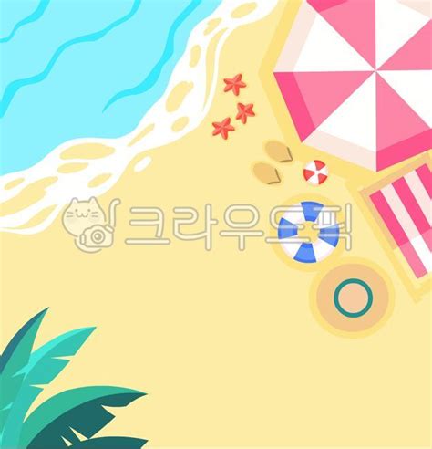여름 해변 배경 배너 바다 사진이미지일러스트캘리그라피 Jinseo작가