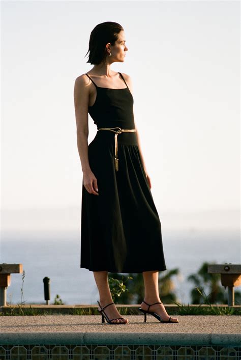 Lapointe Dropwaist Midi Dress Black Gil Rodriguez