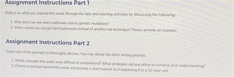 Solved Assignment Instructions Part 1 Reftect On What You
