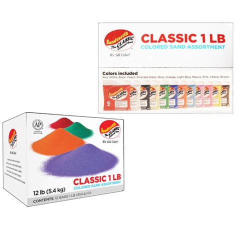 Colored Sand Classroom Pack 1 Pound Bags Assortment 1 Set Of 12