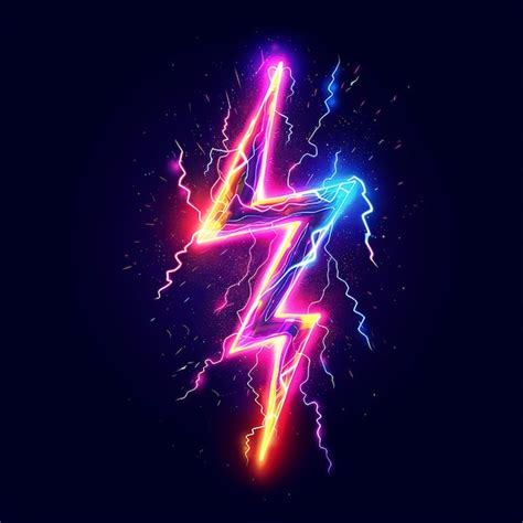Premium Photo Neon Shimmering Neon Lightning Bolts Intertwining And