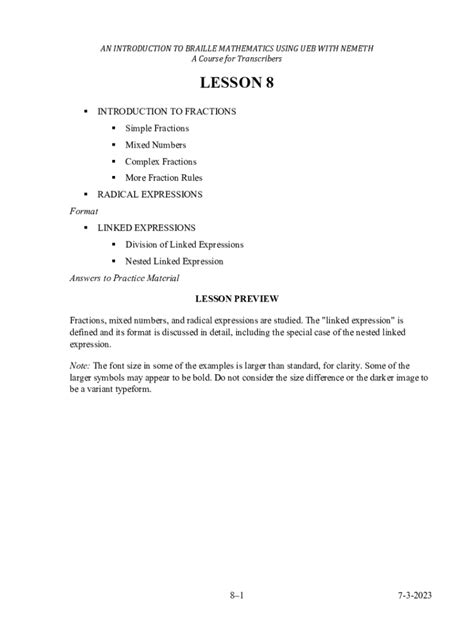 Fillable Online An Introduction To Nemeth Code Symbols Used In Grades