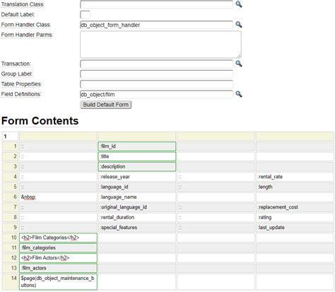 genhelm database maintenance forms