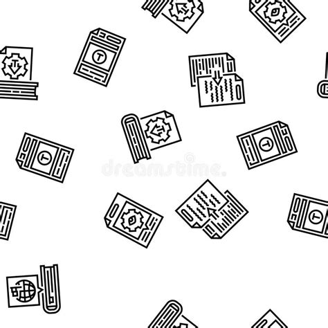 Technical Writer Doc Seamless Pattern Vector Stock Vector