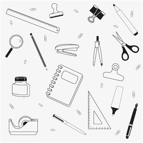 Premium Vector Seamless Doodle Or Pattern Of Stationery Set