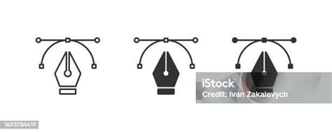 펜 도구 커서 아이콘이 설정되었습니다 벡터 일러스트레이션 디자인 곡선에 대한 스톡 벡터 아트 및 기타 이미지 곡선 그리기 단순함 Istock