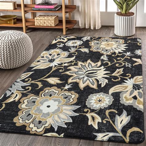 Lahome Floral Washable Living Room Area Rug 3x5 Non Slip