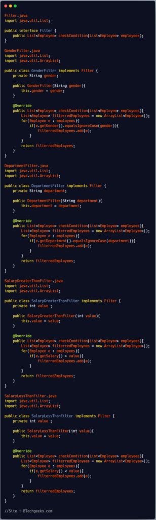 Filter Design Pattern BTech Geeks