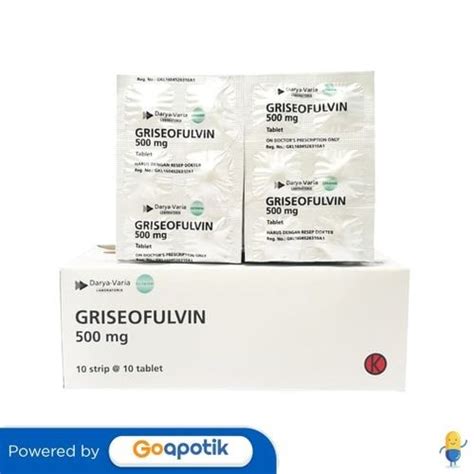 Jual Griseofulvin Darya Varia 500 Mg Box 100 Tablet Shopee Indonesia