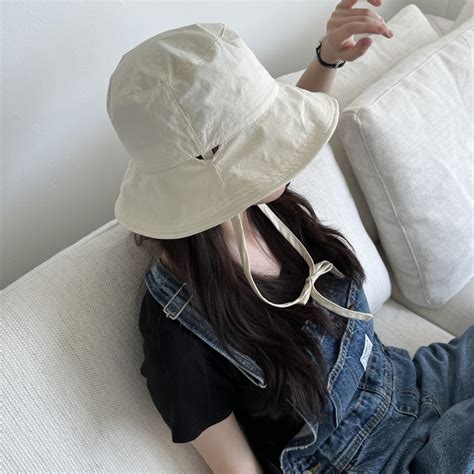 솔드 Summ 여름 자외선 차단 끈 달린 모자 보넷 버킷햇