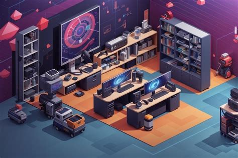 Isometric Science T Ch Background Premium Ai Generated Image