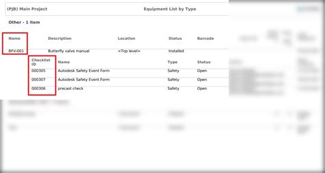 Number Of Linked Checklists To Equipment Autodesk Community