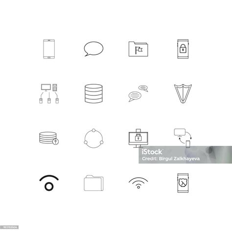 네트워크 및 데이터베이스 간단한 선형 아이콘 설정합니다 개요 벡터 아이콘 0명에 대한 스톡 벡터 아트 및 기타 이미지 0명