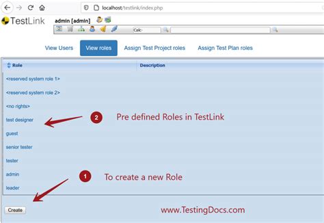 Create A Role In Testlink