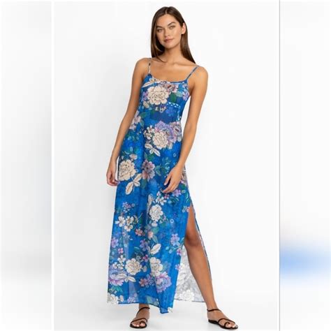 Johnny Was Dresses New Johnny Was Blue Floral Dove Back Tie Strappy