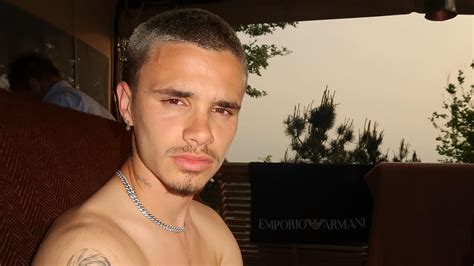 Romeo Beckham 21 Flashes His Inked Skin As He Poses Shirtless In New