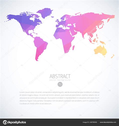 Vector World Map With Abstract Triangle Pattern Stock Vector Image By