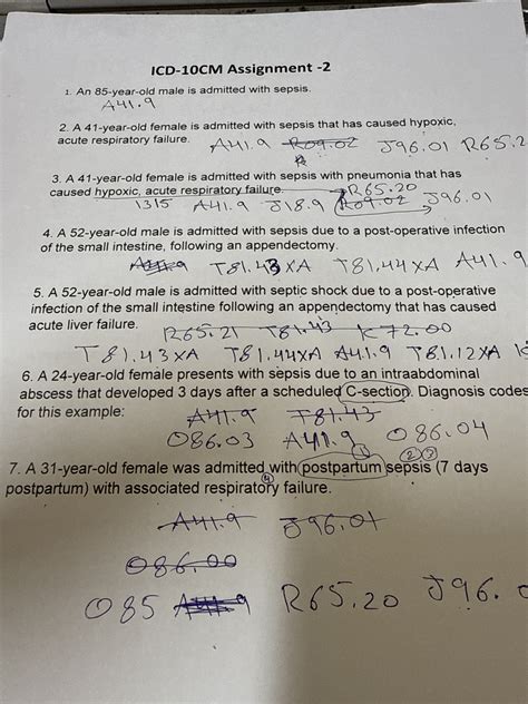 Icd 10cm Assignment 2 An 85 Year Old Male Is Admitted With Sepsis A 4