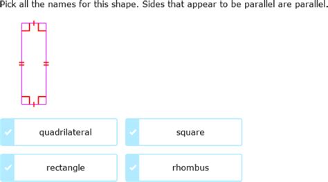 IXL Pick All The Names For A Quadrilateral Rd Grade Math