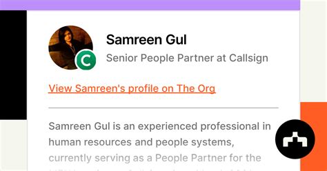 Samreen Gul Senior People Partner At Callsign The Org