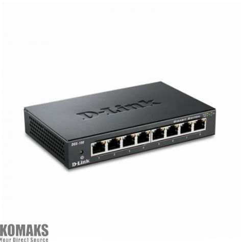 Мрежов суич d link 8 port 10 100 1000 gigabit metal housing desktop switch