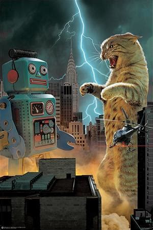 Cat Vs Robot Poster Trippystore