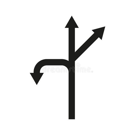 Intersection Arrows Icon Directional Choice Symbol Path Decision Shape Stock Illustration