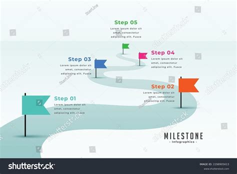 Milestone Route Map Template Modern Execution Stock Vector Royalty Free Shutterstock