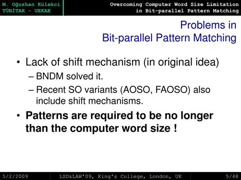 Ppt Overcoming Computer Word Size Limitation In Bit Parallel Pattern