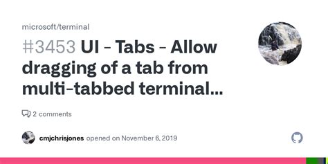 UI Tabs Allow Dragging Of A Tab From Multi Tabbed Terminal Into Own Terminal Window Issue
