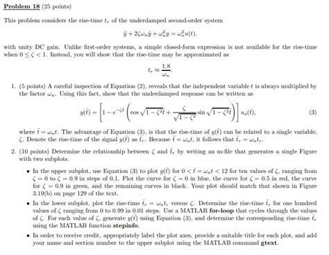 Solved This Problem Considers The Rise Time Tr Of The Chegg