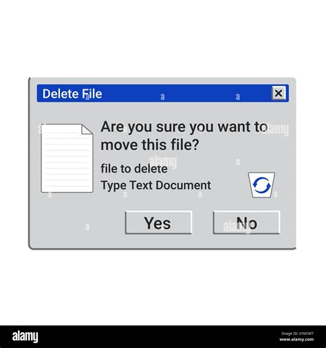 Retro Delete File Message Recycling Bin Window Remove Text Document