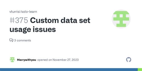 Custom Data Set Usage Issues · Issue 375 · Vturrisisolo Learn · Github