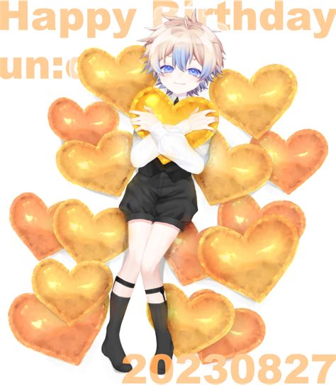 Safebooru 1boy Balloon Black Socks Blonde Hair Blue Eyes Blue Hair