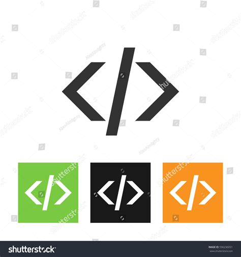 Html Code Angle Bracket Line Art Stock Vector Royalty Free 596236031