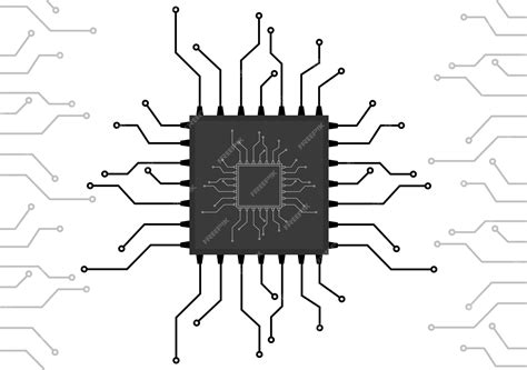 Premium Vector Circuit Board With A Microprocessor For A Computer