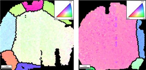 Ebsd Map Measured On The Cross Sections Of Two Different Crystals Grown