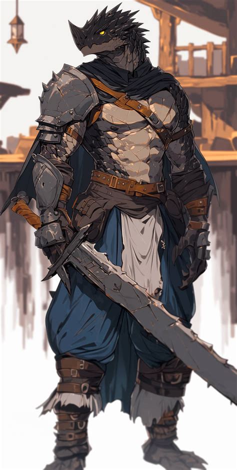 Black Dragonborn Warrior By Mizakilightsword On Deviantart