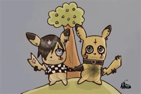 Goth And Emo Pikachu Love By Almairis On Deviantart